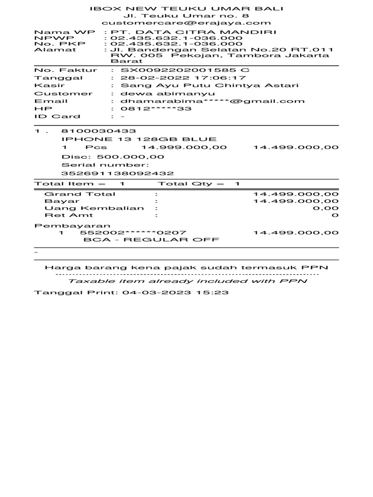 Taxable Item Already Included With PPN | PDF