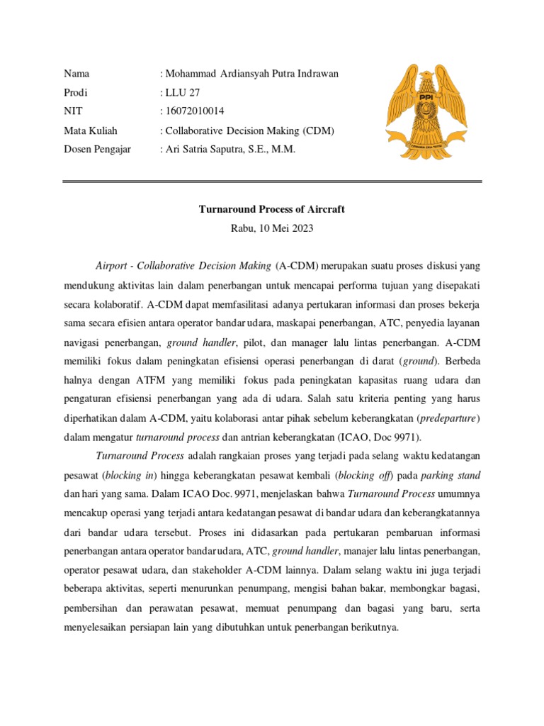 Proses Turnaround Pesawat Udara | PDF