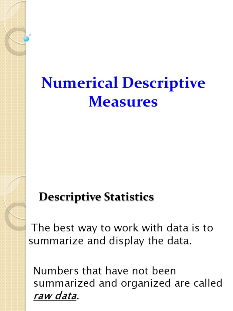 Descriptive Statistics PDF | PDF | Mode (Statistics) | Statistical Dispersion