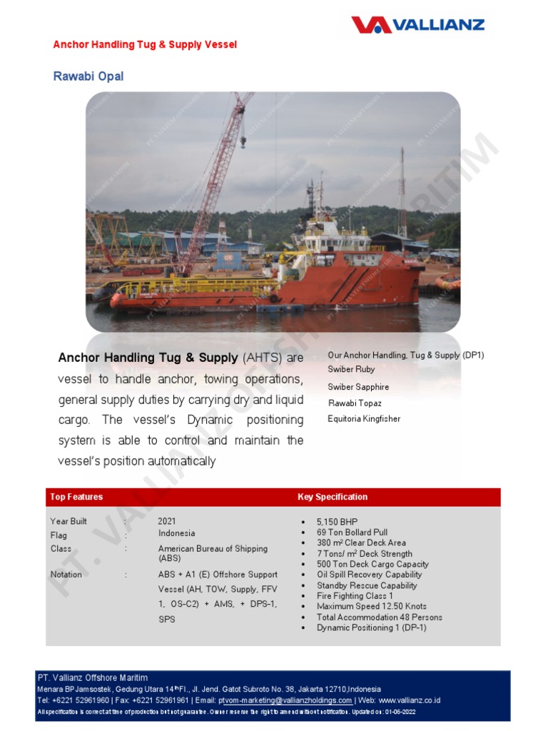 SP AHTS Rawabi Opal | PDF | Equipment | Water Transport