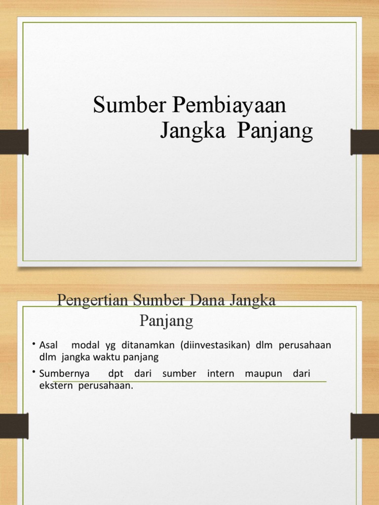 Sumber Pembiayaan Jangka Panjang.pptx | PDF