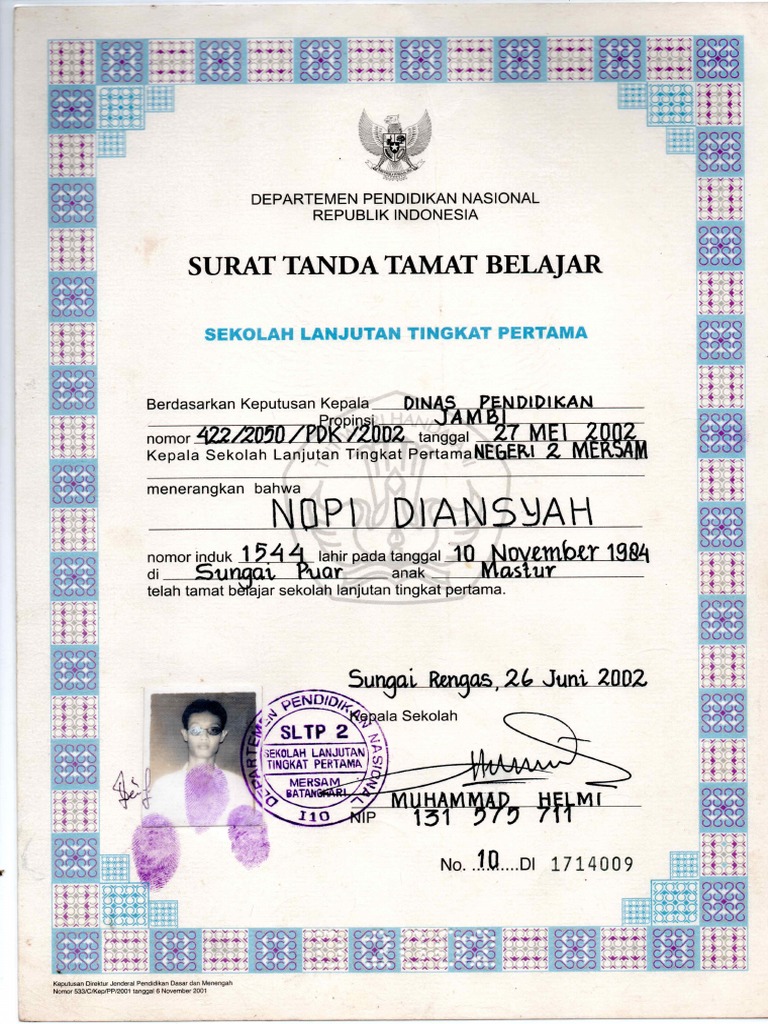 Ijazah SMP | PDF