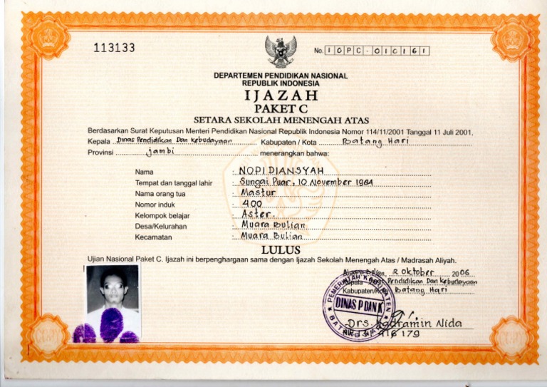 Ijazah Paket C | PDF