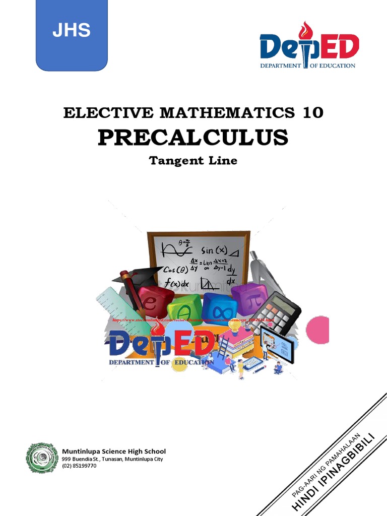 Elective Mathematics 10 Module Tangent Line of 4th QTR | PDF | Tangent | Line (Geometry)