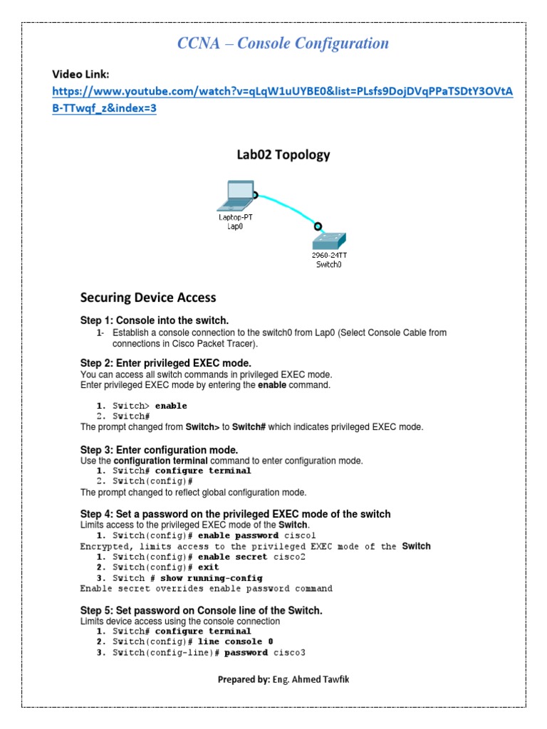 CCNA - Console Configuration | PDF