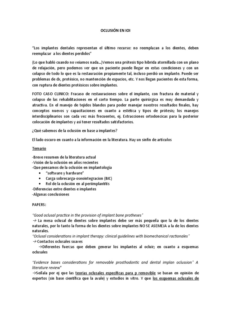 Oclusión en IOI | PDF