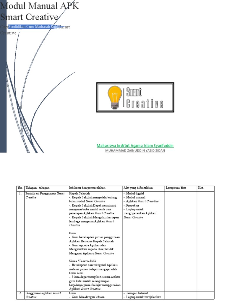Tahapan Penggunaan Aplikasi Smart Creative | PDF