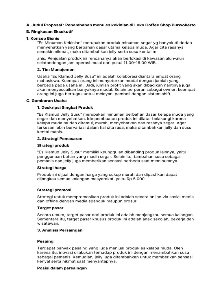Proposal Pemasaran Produk Makanan 10 | PDF