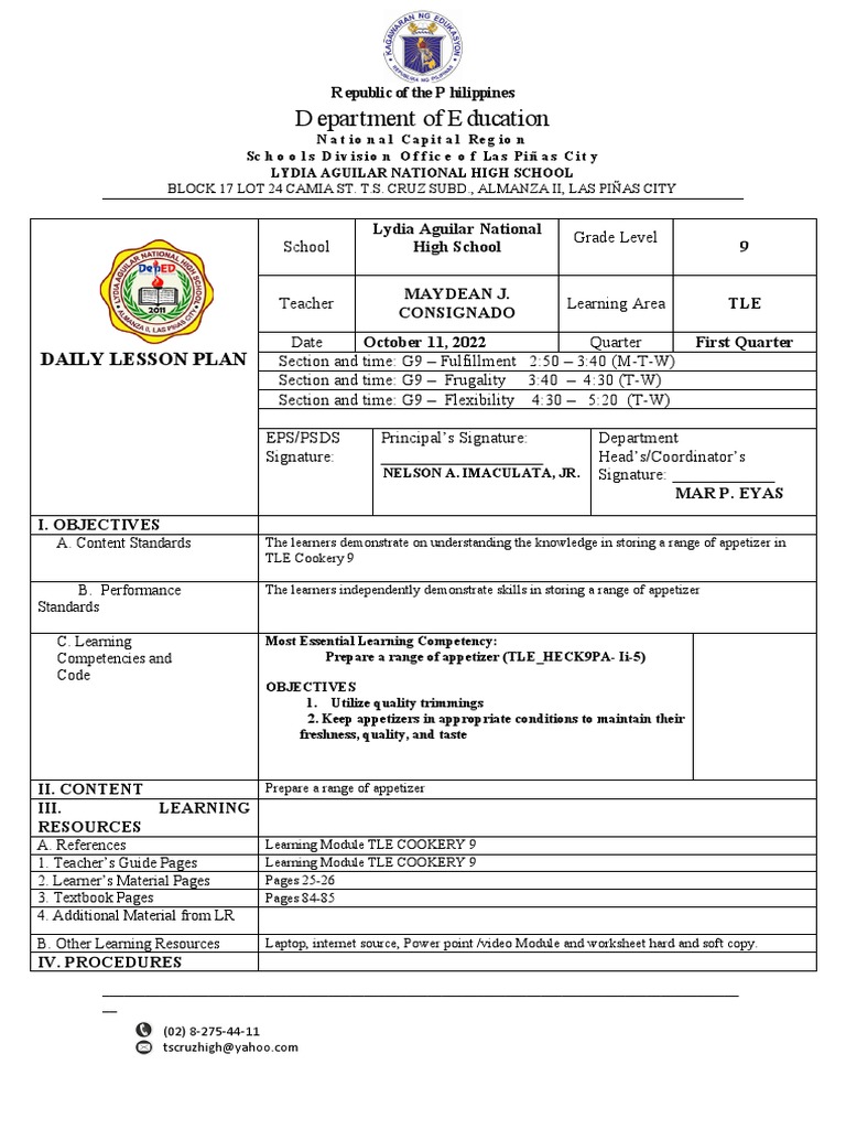 DLP Oct 11 1ST Q Consignado | PDF | Learning | Behavior Modification