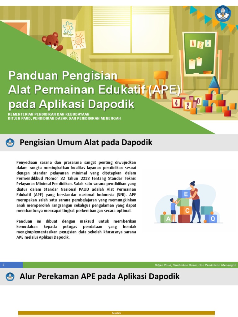 Panduan Pengisian APE PAUD Pada Aplikasi Dapodik (210427) | PDF