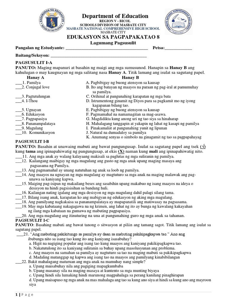 1ST Quarter Summative | PDF