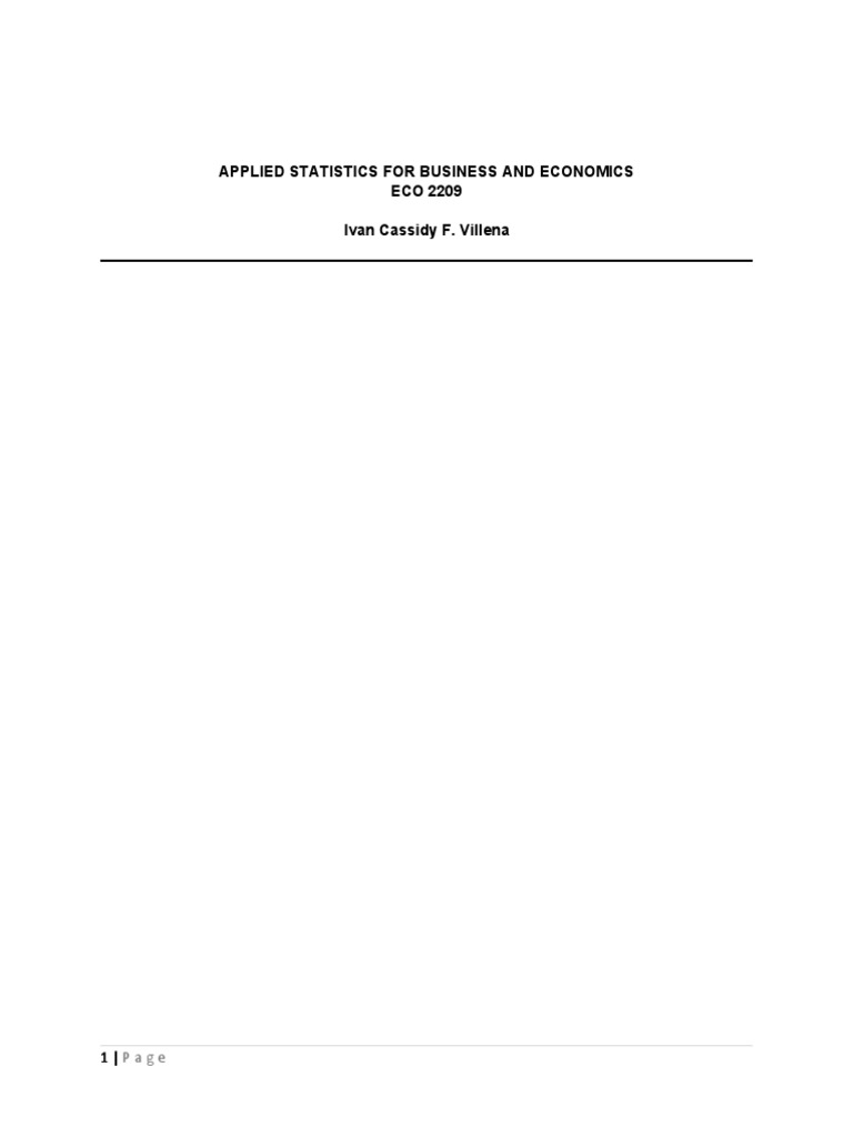 Class Module - APPLIED STATS - ICFV | PDF