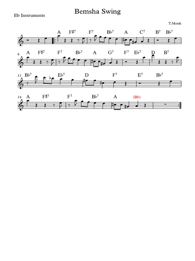 Bemsha Swing - Parts | PDF