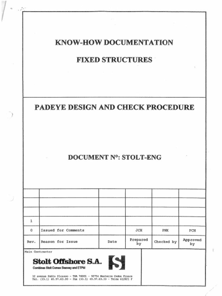 Padeye Design and Check Procedure | PDF