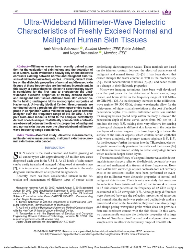 Ultra-Wideband Millimeter-Wave Dielectric Characteristics of Freshly ...