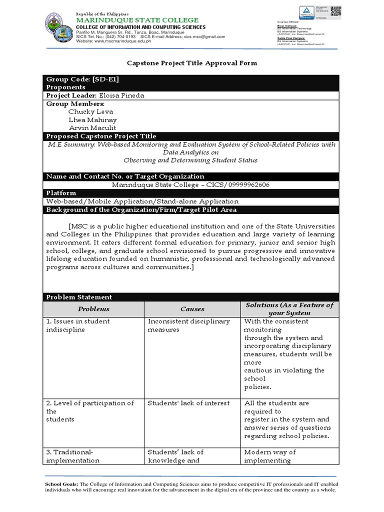 Group 3-Project-Title-Approval-Form | PDF | Information System ...