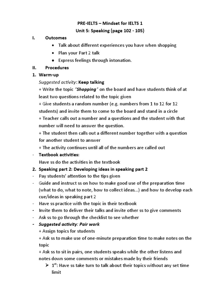 Unit 5 Speaking | PDF