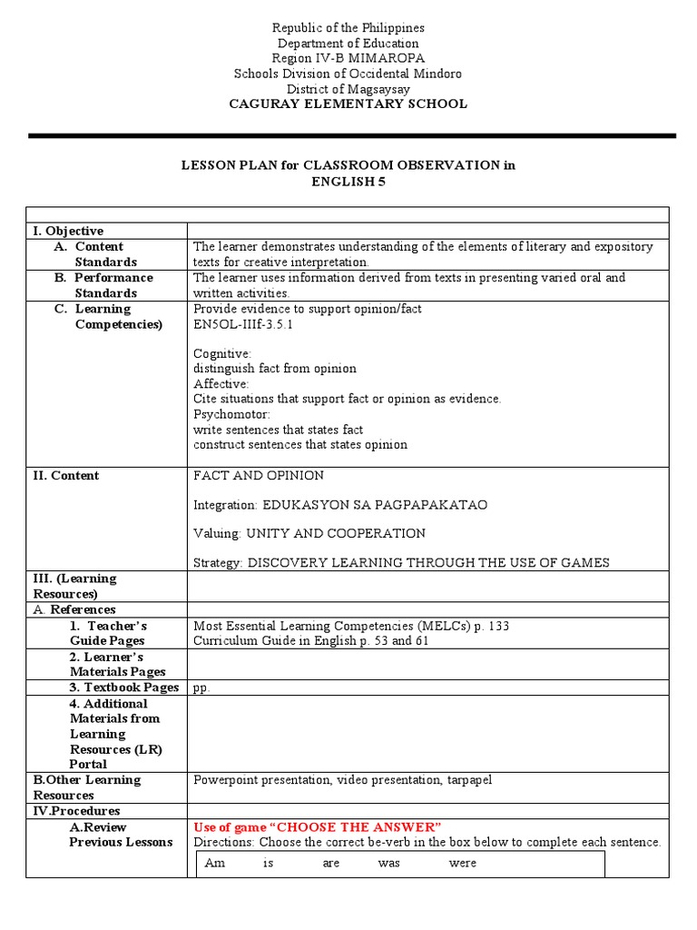 CO LESSON PLAN ENGLISHkennette | Download Free PDF | Dolphin | Learning