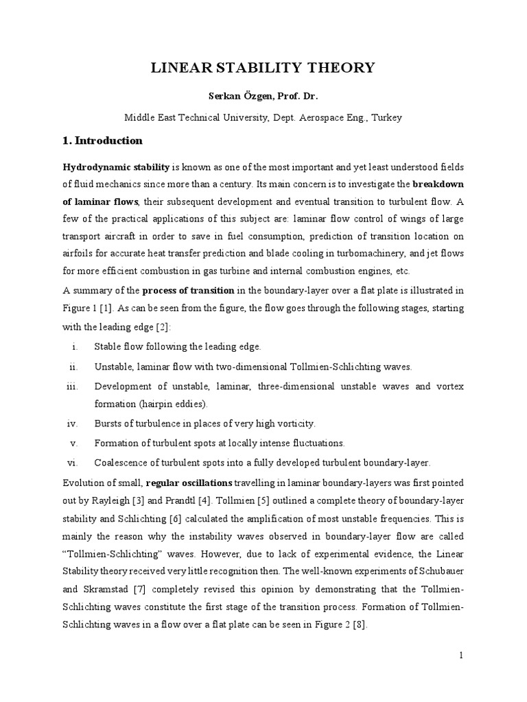 Linear Stability Theory So | PDF | Boundary Layer | Eigenvalues And ...