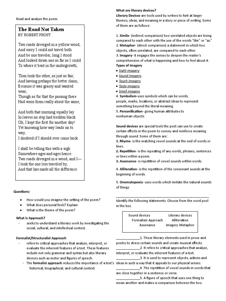 Formalist Handout | PDF | Poetry | Linguistics Formalist Handout | PDF | Poetry | Linguistics