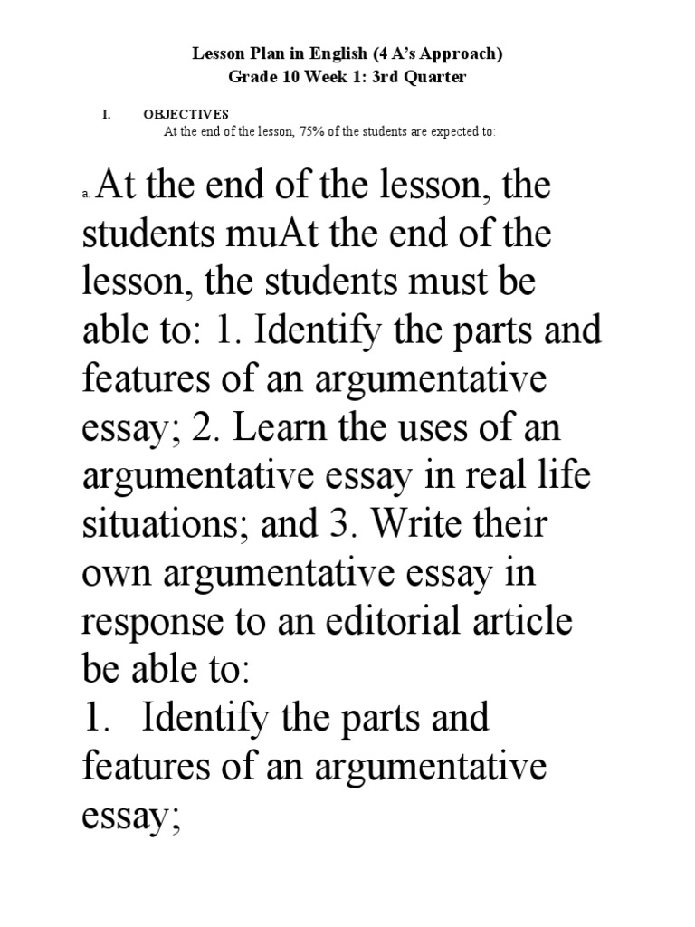 Composing An Independent Critique - 4A Detailed Lesson Plan in English 10 | PDF | Essays | Thesis
