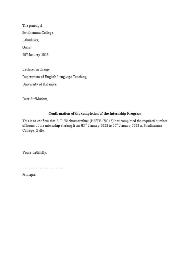 Completion Letter | PDF