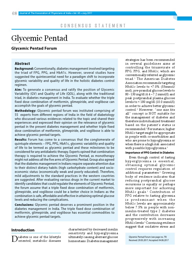 Integrating Glycemic Pentad in Diabetes Care | PDF | Diabetes ...