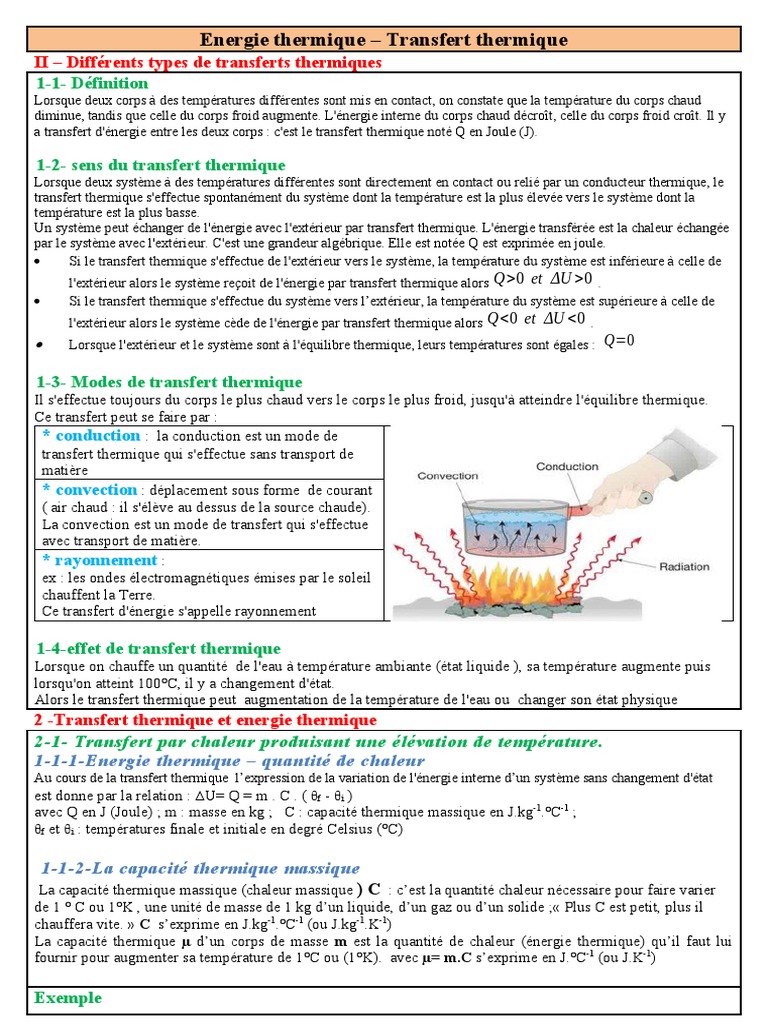 6 Cours Energie Thermique | PDF | Transfert thermique | Température