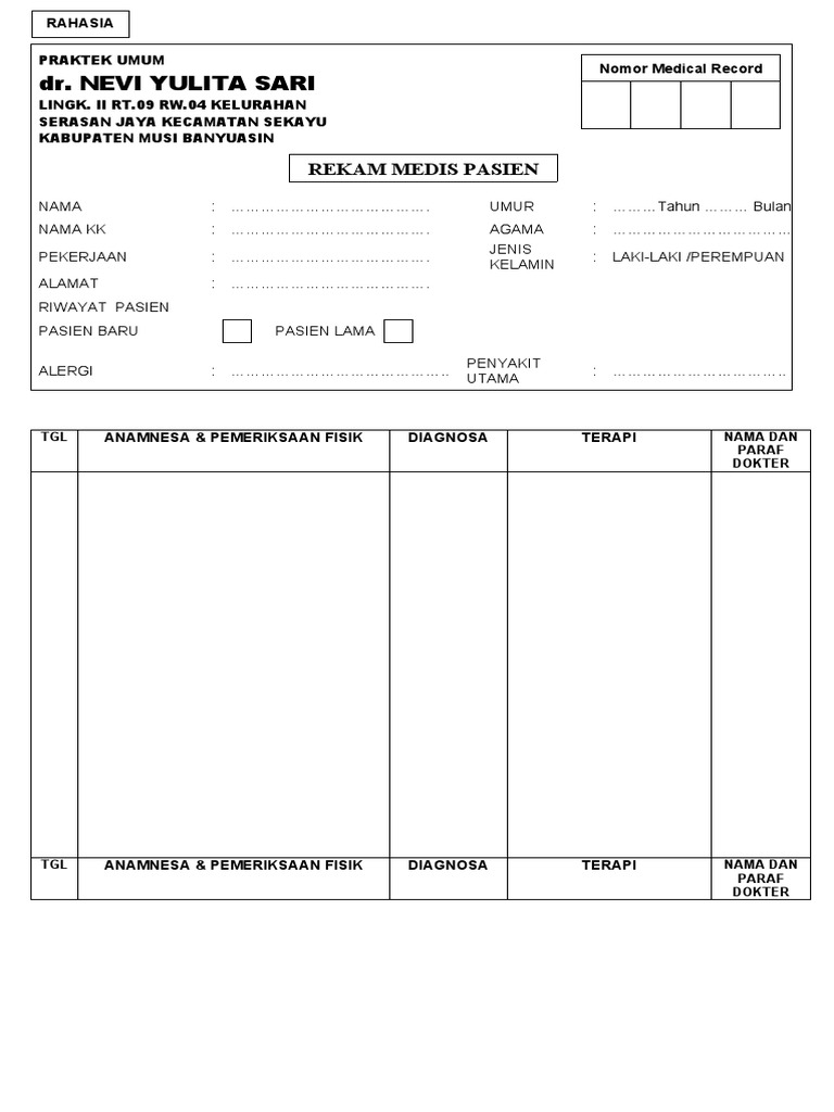 Rekam Medis Pasien | PDF
