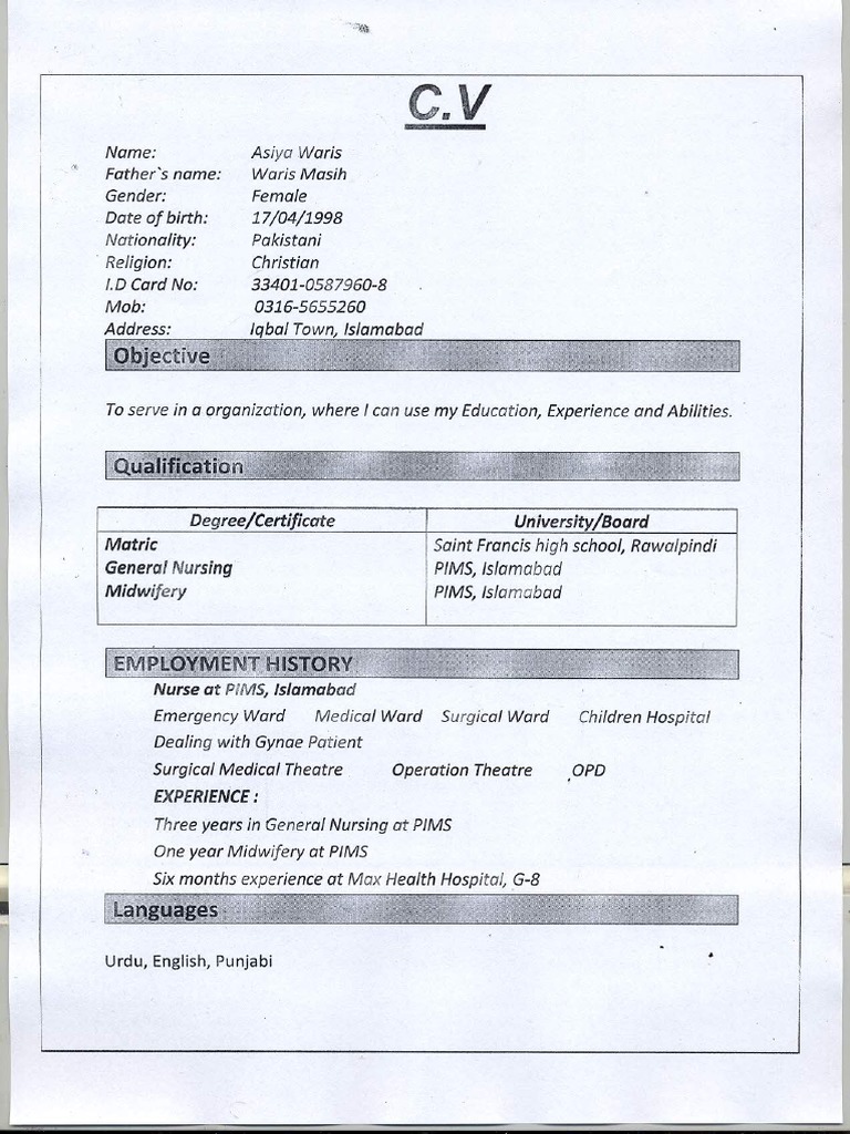 Asiya CV PDF | PDF