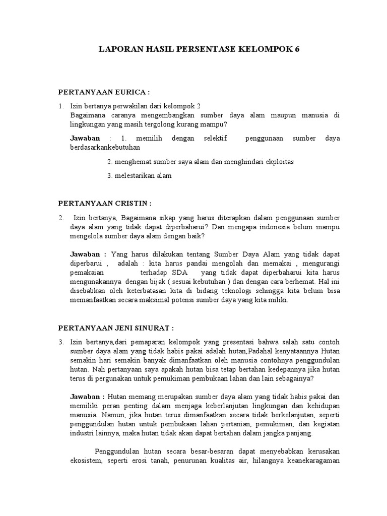 Laporan Persentase Kelompok 6 | PDF