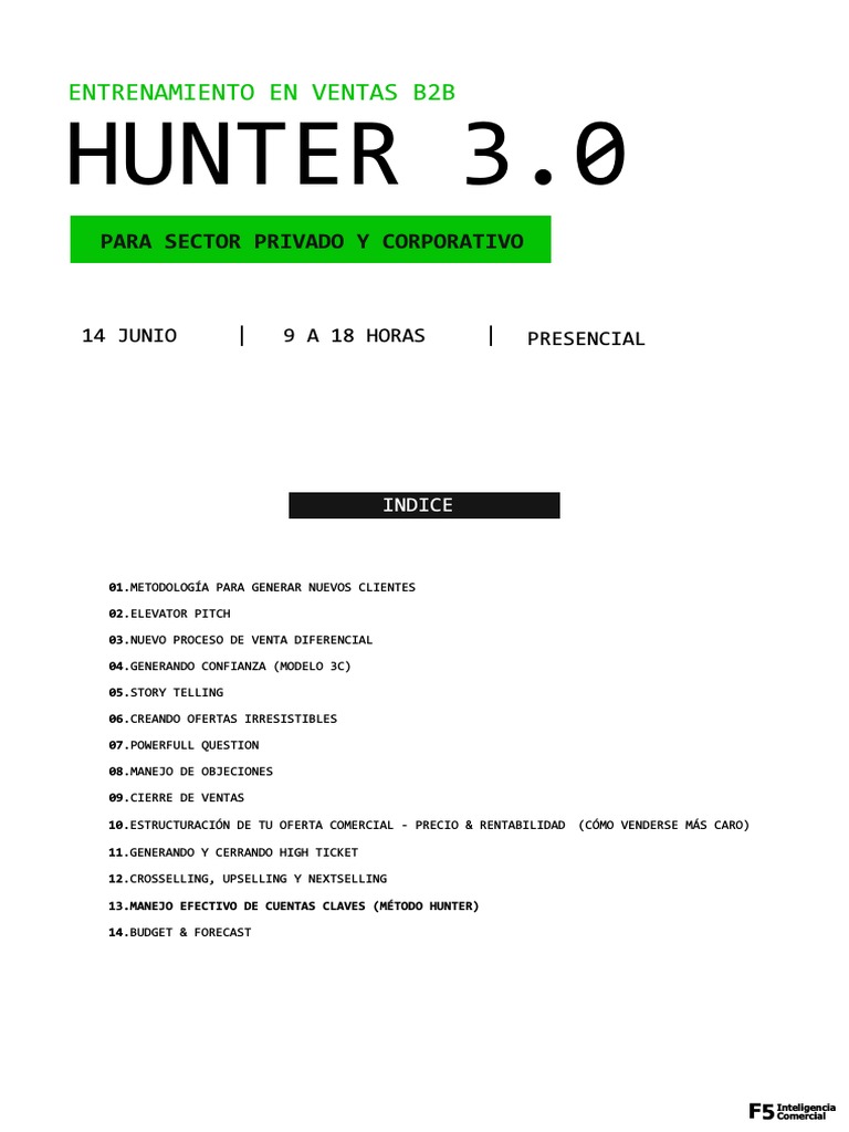 Hunter 3.0 - Temario 2023 | PDF