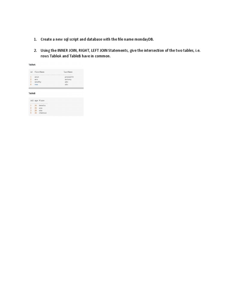 Create A New Sql Script And Database With The File Name Mondaydb 20230313124219 Pdf
