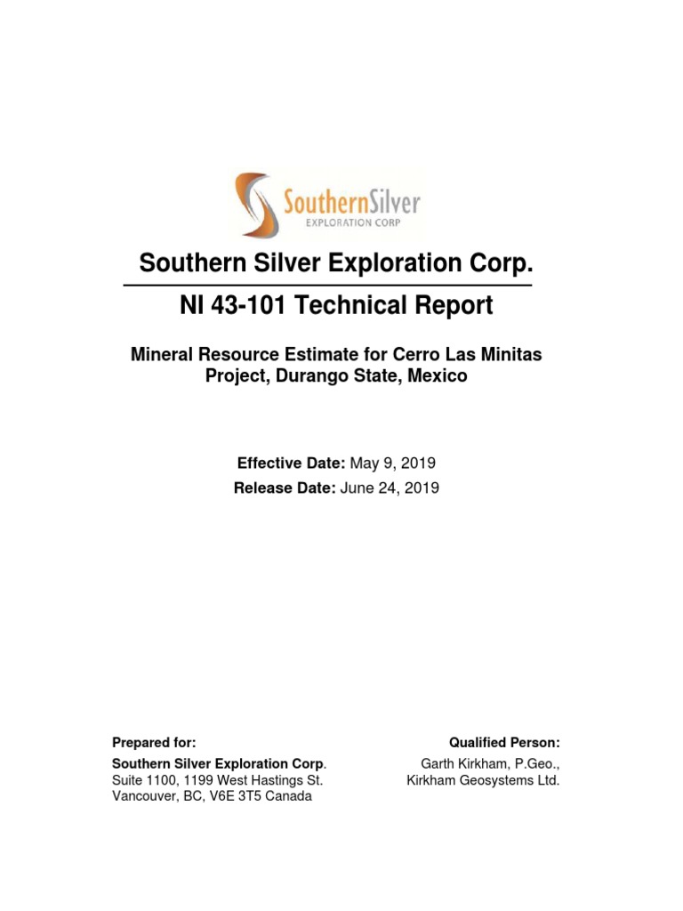 CLM Ni 43-101 Technical Report 2019 Final PDF | PDF | Minerals | Geology