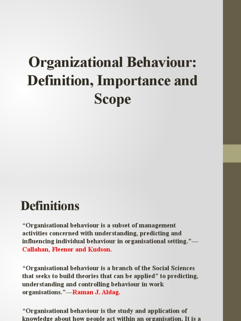 Organisational Behaviour | PDF | Organizational Behavior | Behavior
