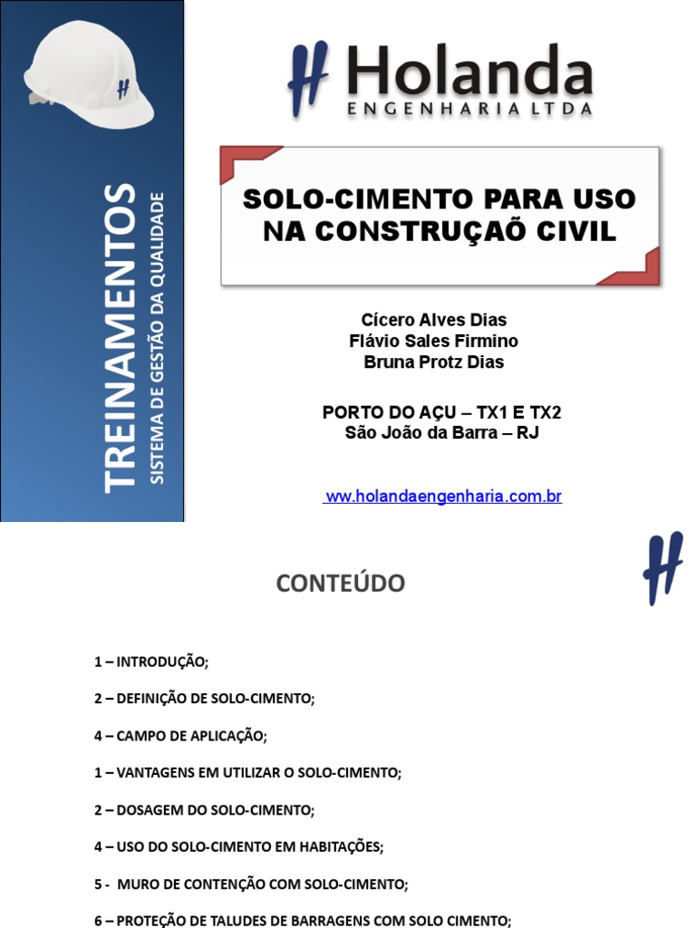 Trabalho (Solo-Cimento) | PDF | Tijolo | Cimento