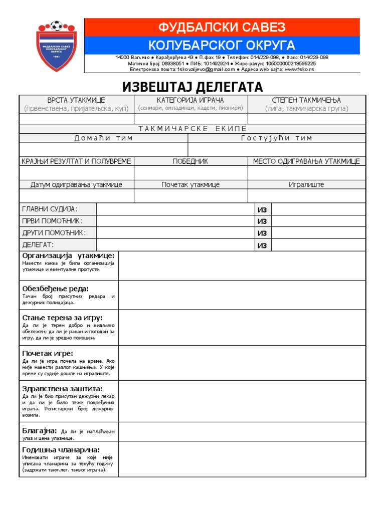 Delegatski Izvestaj | PDF