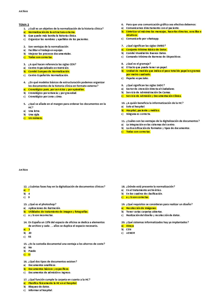 Tipo Test Tema 2 Archivo | PDF | Informática