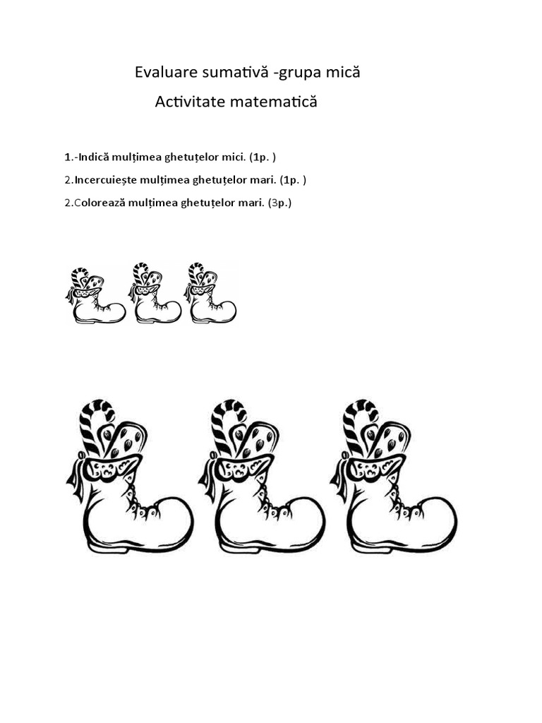 Fisa Evaluare Sumativa Matematica Grupa Mini-Mica | PDF