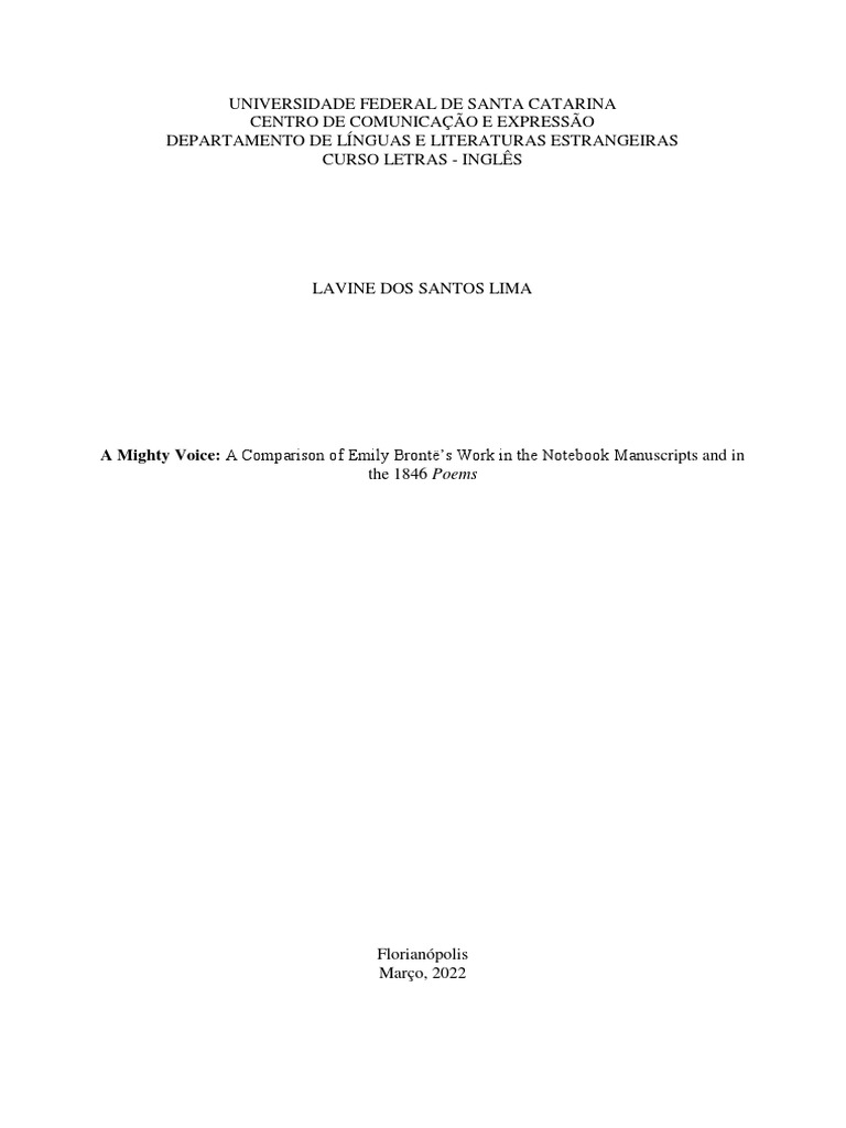 Lavine Lima TCC Versaofinal | PDF | Anne Brontë | Charlotte Brontë