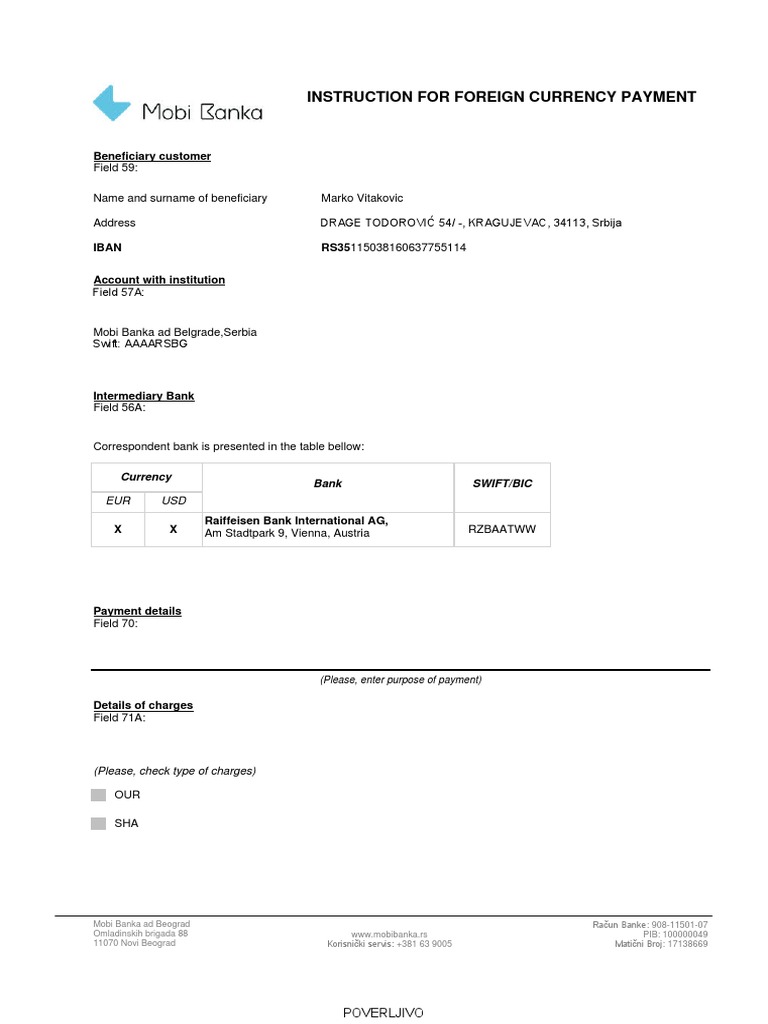 Foreign Payment Instructions | PDF