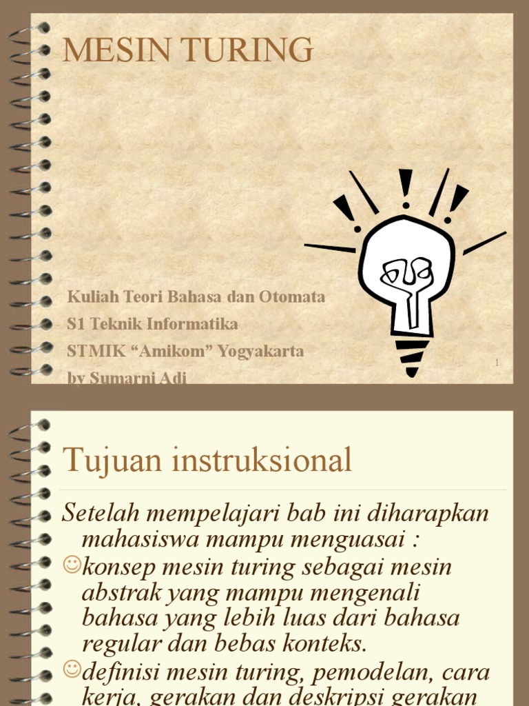 Mesin Turing: Konsep dan Gerakan | PDF | Metode & Bahan Ajar | Komputer