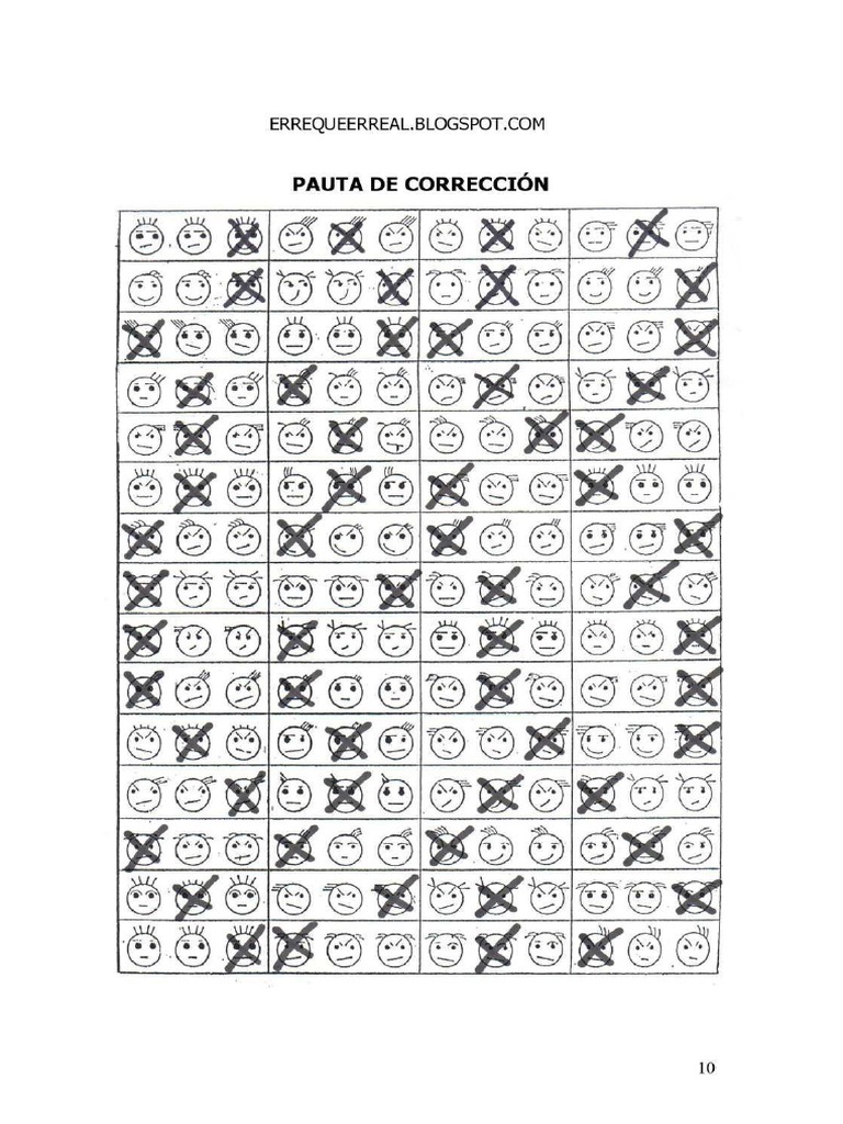 Corrección Test Caras | PDF Corrección Test Caras | PDF