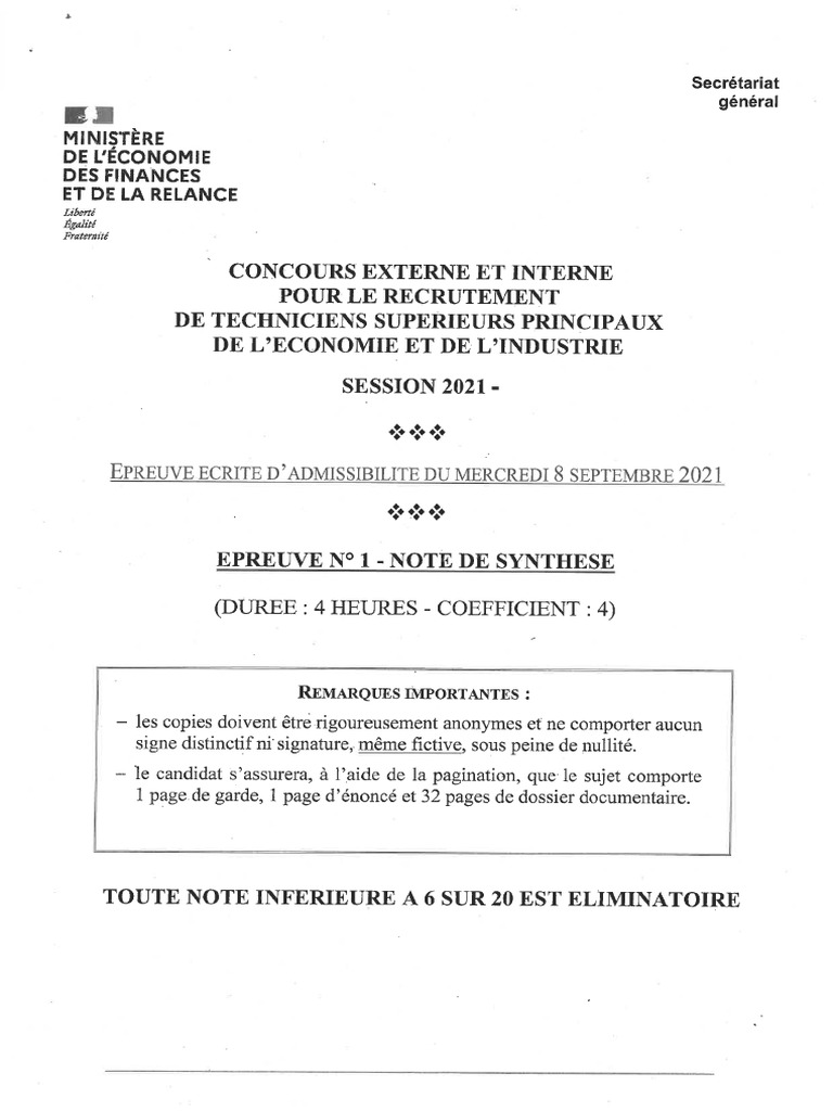 Note de Synthese 2021 PDF | PDF