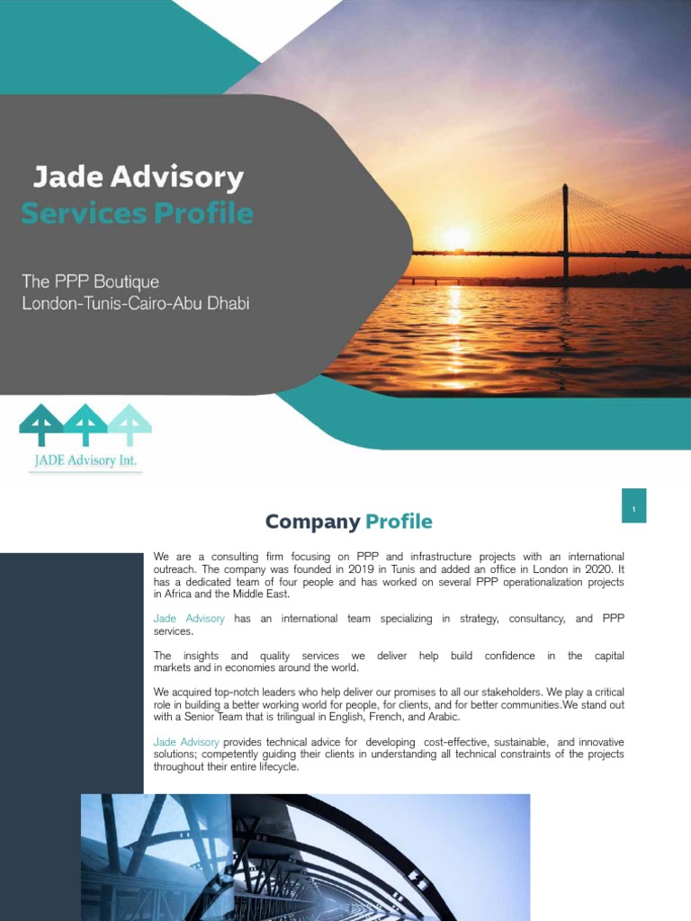Brochure Jade Advisory | PDF | Public–Private Partnership | Infrastructure