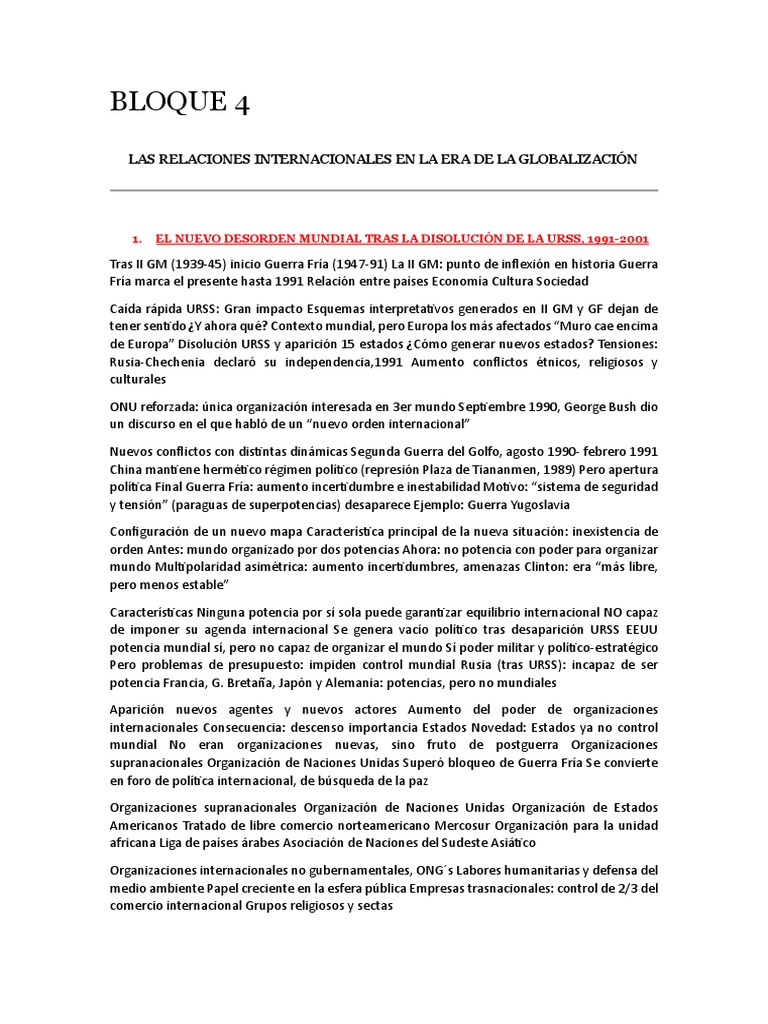 Bloque 4 PDF | PDF | Política mundial | Vladimir Putin