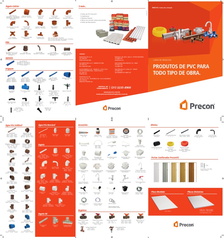Produtos PVC Precon | PDF | Encanamento | Engenharia Civil