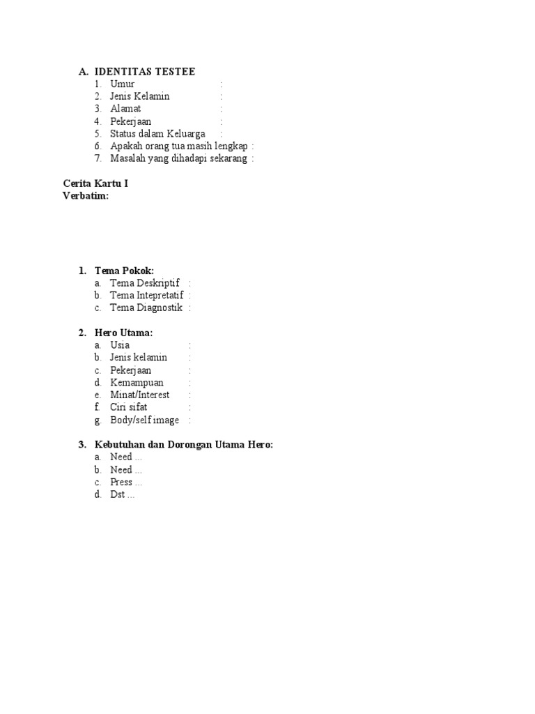Lembar Skoring TAT - Praktikum PD5 - S1 | PDF