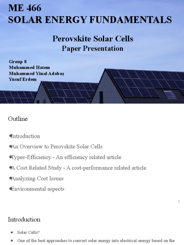 Solar Energy Project - Perovskite Solar Cells | PDF | Photovoltaics ...