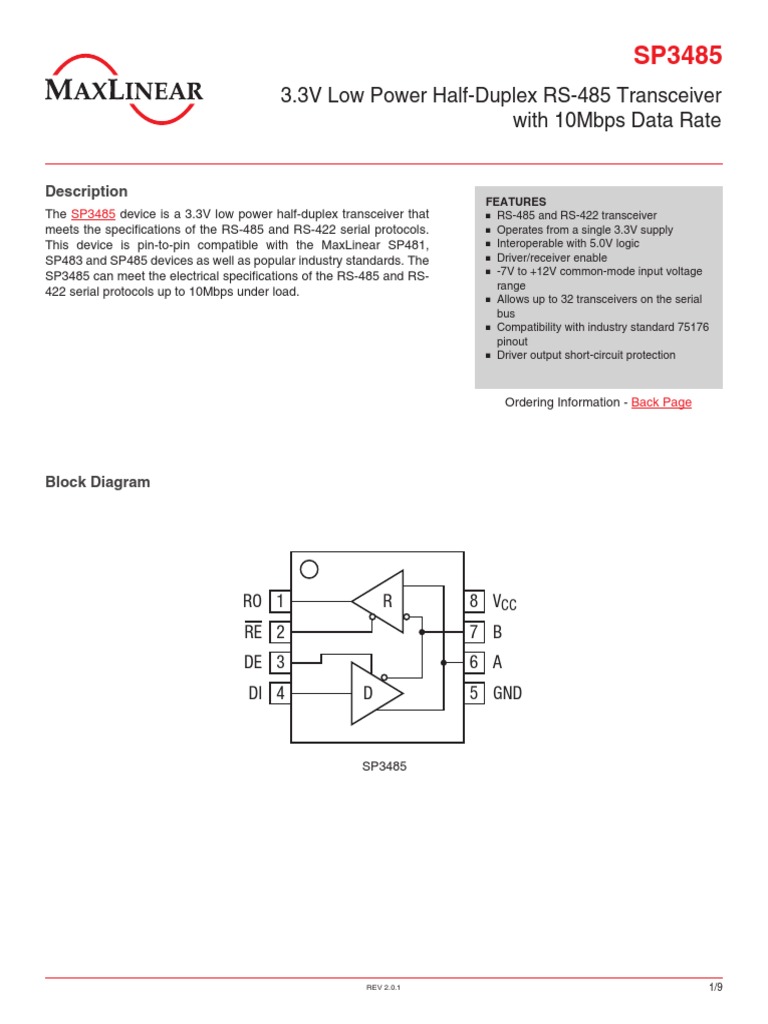 SP3485 Datasheet (MaxLinear) | PDF | Trademark | Patent